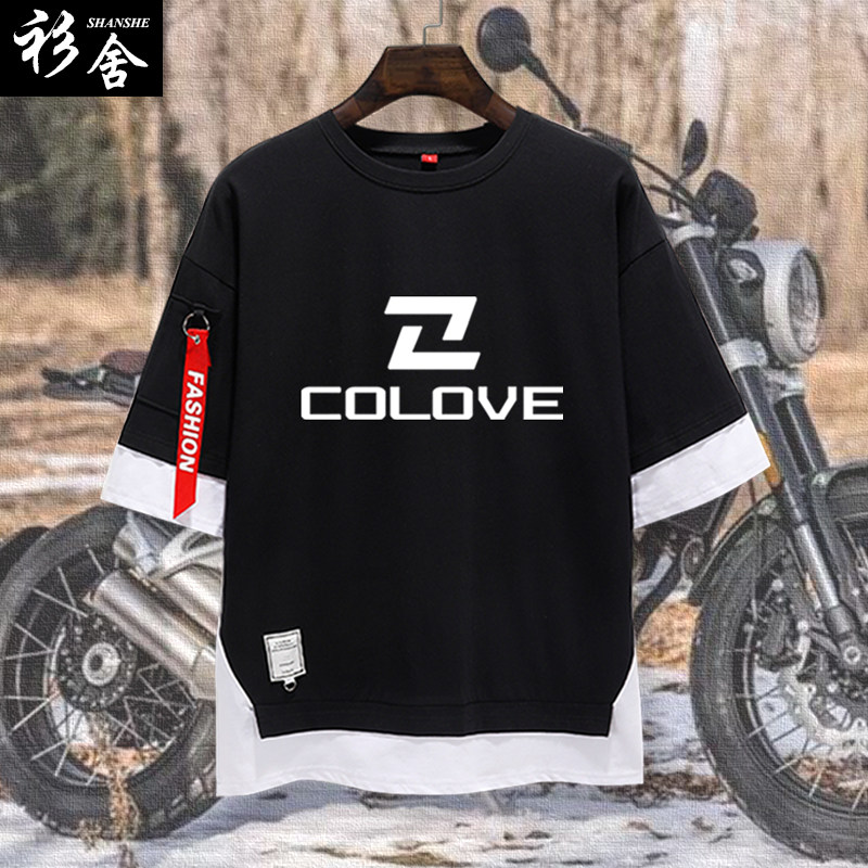 可定制珠峰凯越COLOVE机车摩托车骑行队服短袖T恤衫男女5五分中袖