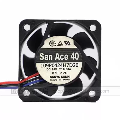 全新原装三洋 SanAce40 24V 0.08A 109P0424H7D28 4015变频器风扇
