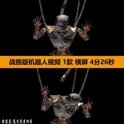 4K高清Anyma裸眼3D战损版机器人酒吧舞台LED大屏幕背景视频VJ素材