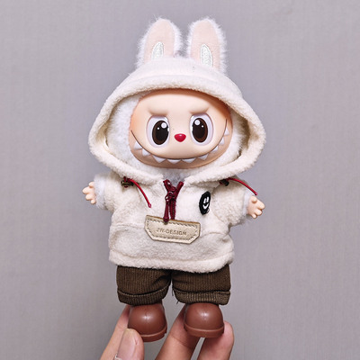 labubu娃衣摇粒绒帽衫套转拉布布