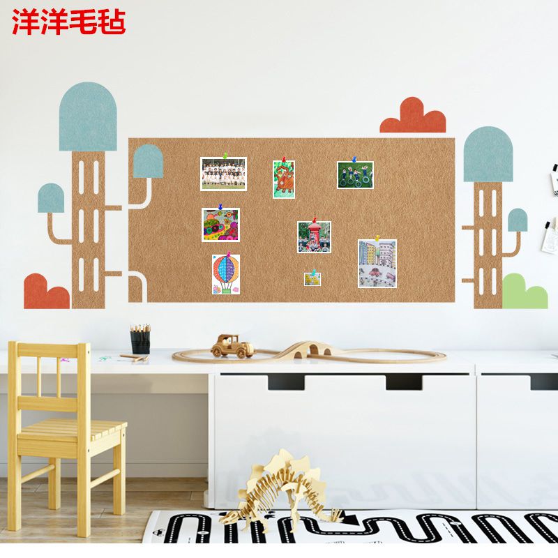 幼儿园主题墙贴毛毡板环境布置环创展示板宣传栏文化墙公告栏背景