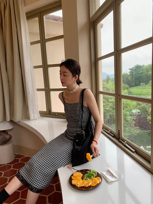 abow高阶知识分子蕾丝细带连衣裙