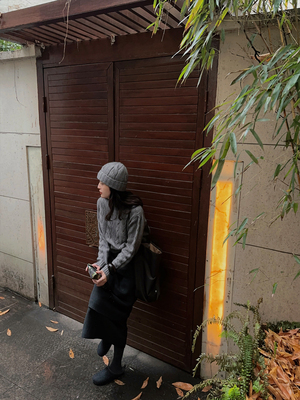 ABOW羊毛羊绒麻花圆领绞花毛衣