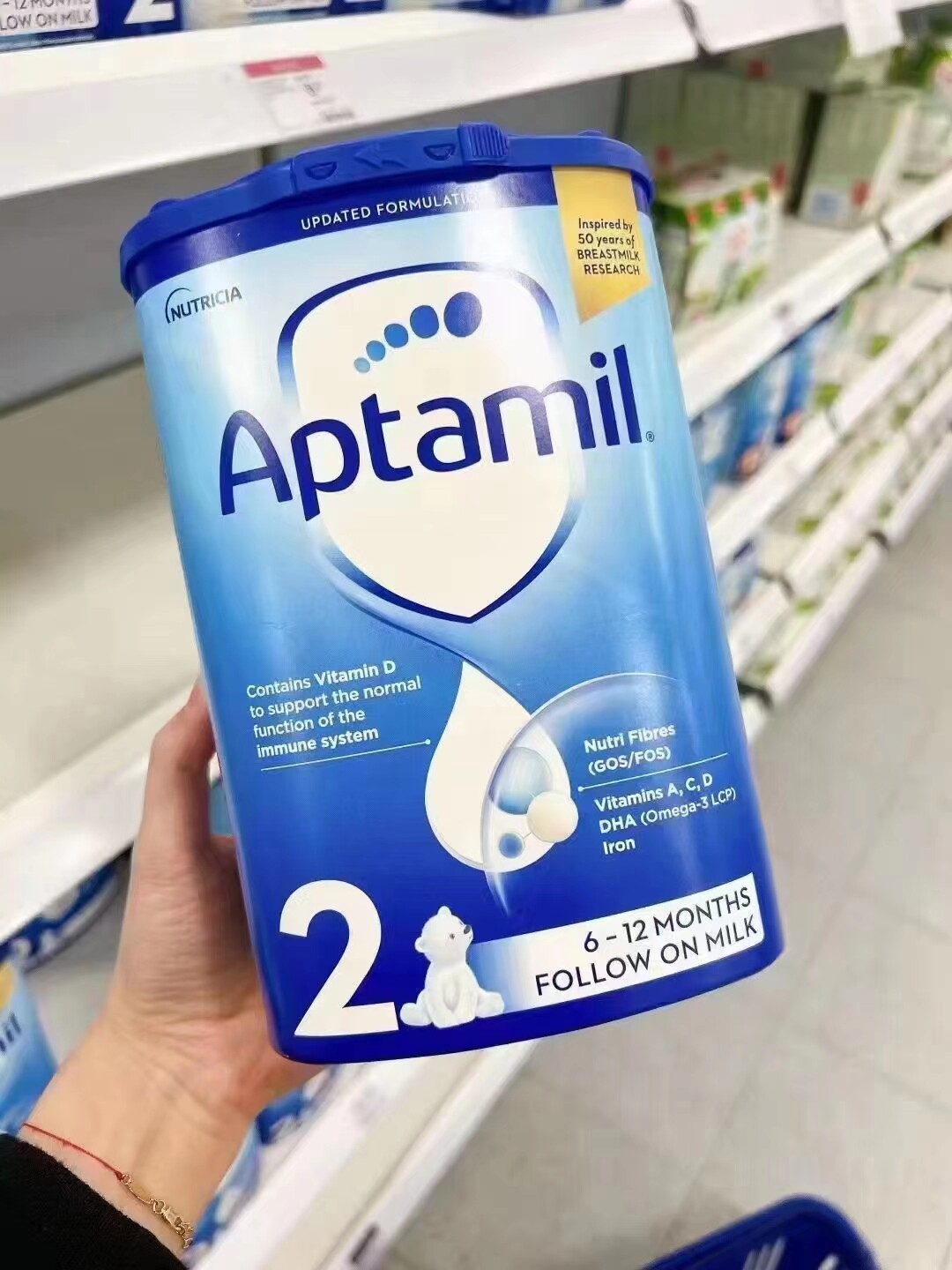 直邮 英国原装进口Aptamil爱他美幼儿配方牛奶粉2段6-12个月2桶