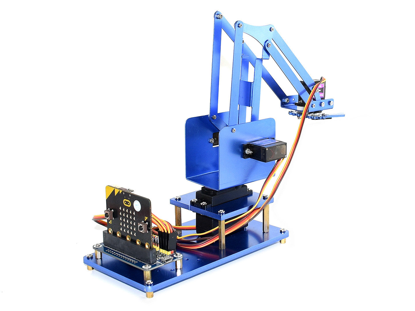 Micro:bit四自由度金属机器手臂套件 Robot Arm for micro:bit_虎窝淘