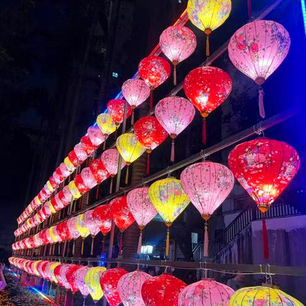 钻石绸布灯笼越南古风景区街道亮化气氛布置婚礼装饰创意防水灯笼