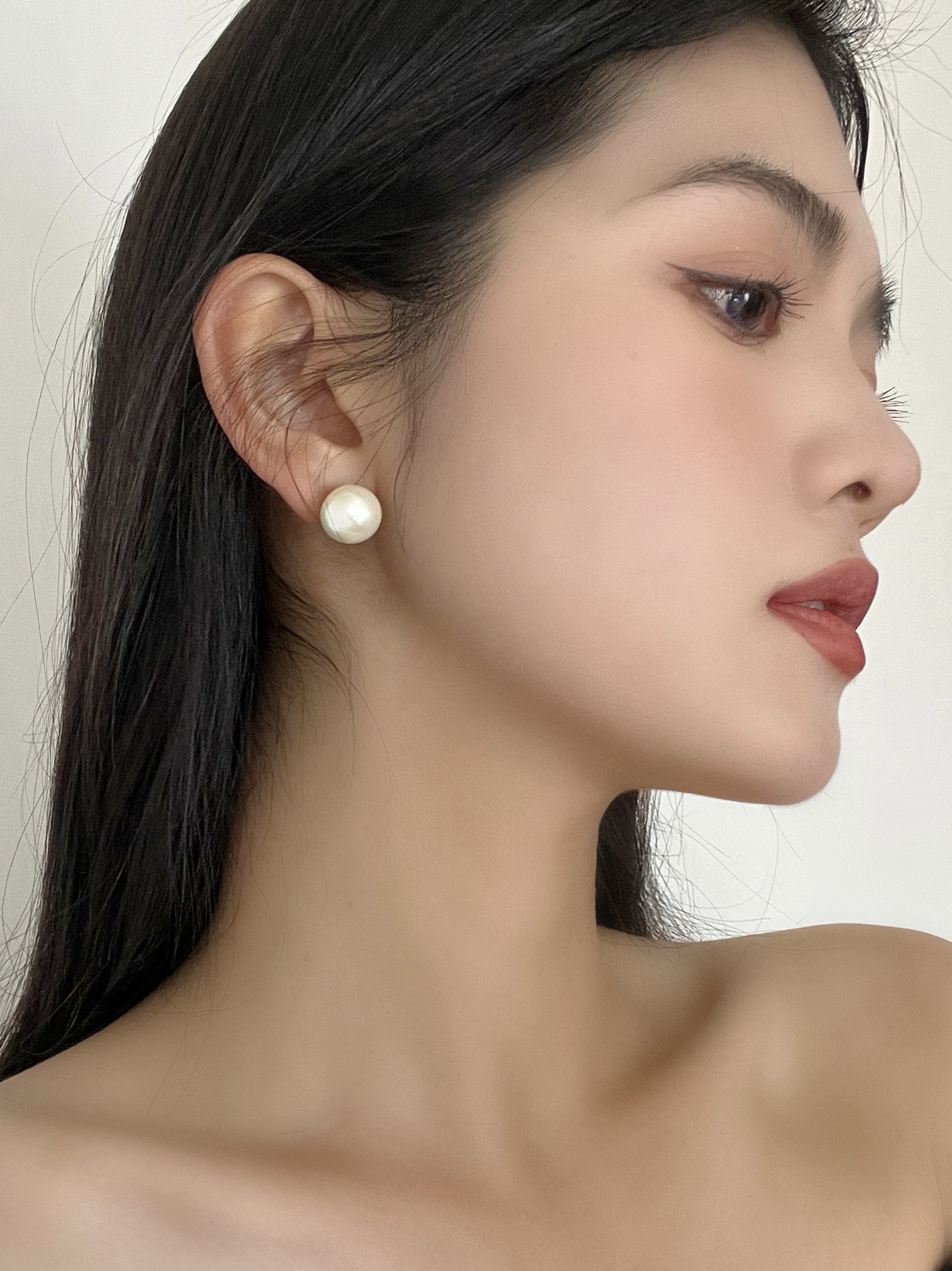 【ANSS】时髦精的气质珍珠耳钉女 ins正圆珍珠复古百搭耳饰耳环_虎窝淘