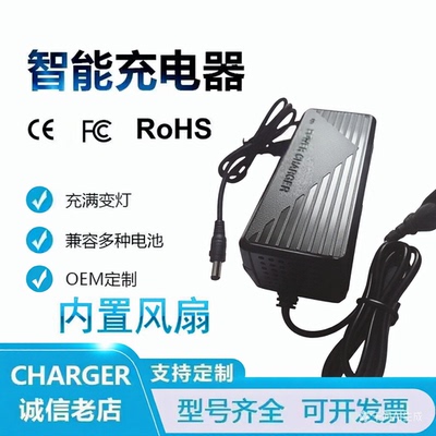 带风扇29.4V36V42V2A3A锂电池充电器平衡车两轮踏板车扭扭车2.5A