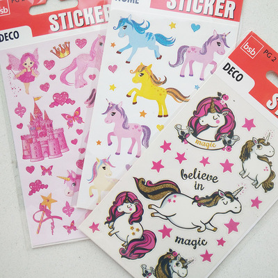 百搭可爱独角兽手帐pvc贴纸