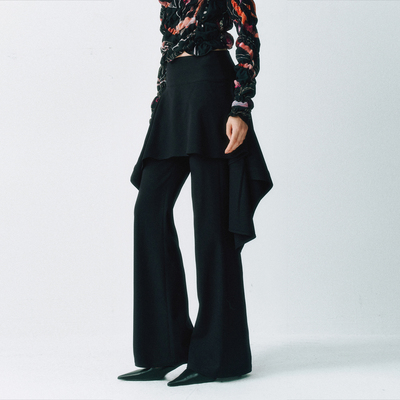 LUCENCY AW25假两件西裤 垂挂裙摆通勤显瘦休闲裤