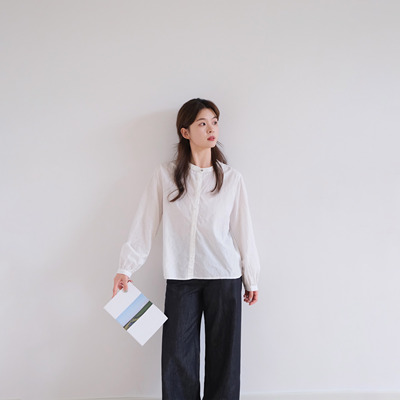 REST HEART 2026秋季新品 小圆领国风印花纹理感衬衫