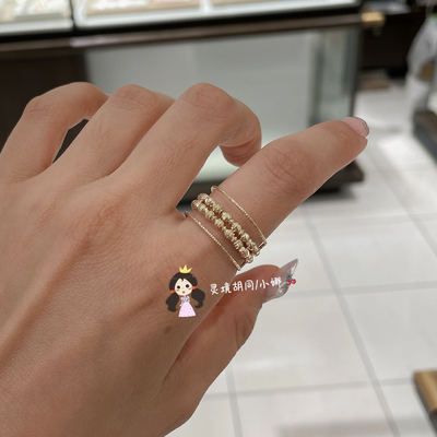 日本代购直邮 COCOSHNIK超闪小金珠 多层线圈镂空 开口 戒指 10k