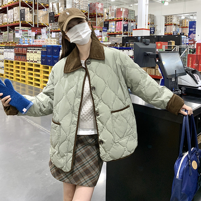 秋冬新款菱格棉衣外套女棉服