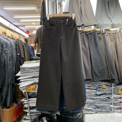 梦佳瑶7586欧货冬季新品高腰显瘦加绒加厚弹力九分筒裤女奶奶裤