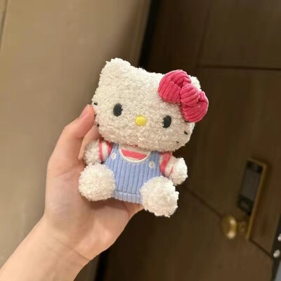 日本小卷毛kitty挂件包包kt猫公仔玩偶hollekitty毛绒钥匙扣潮流