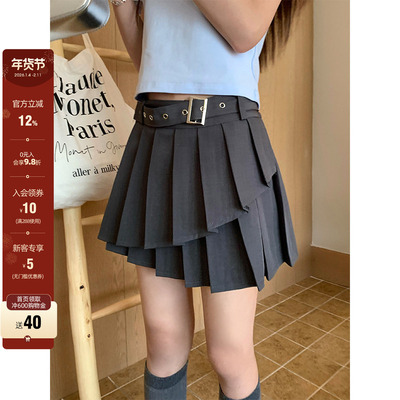 CCKOK不规则西装百褶裙