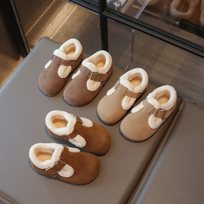 男童棉鞋2025冬季新款女童鞋子二棉加绒豆豆鞋勃肯鞋宝宝保暖鞋潮
