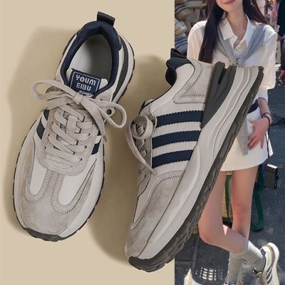 香港厚底阿甘女鞋2025春秋季新款韩式覆古百搭老爸鞋强化道德训练