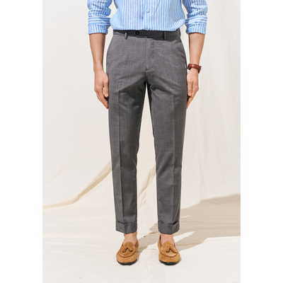 艾比路薄羊毛抗皱可机洗九分西裤