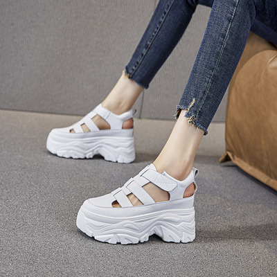 内增高老爹鞋女新款夏季网面透气运动休闲鞋小个子懒人鞋子A8371