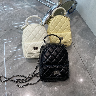 2026包小香风女士包包新款菱格链条双肩包可爱小背包简约女包9901