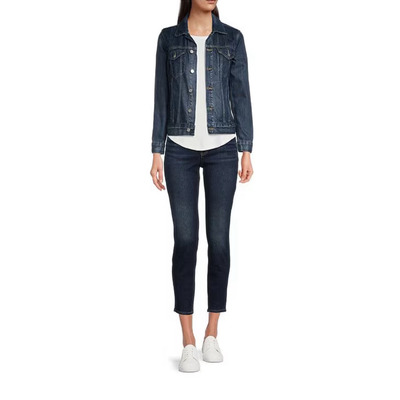 美系中产LB深蓝色水洗牛仔夹克