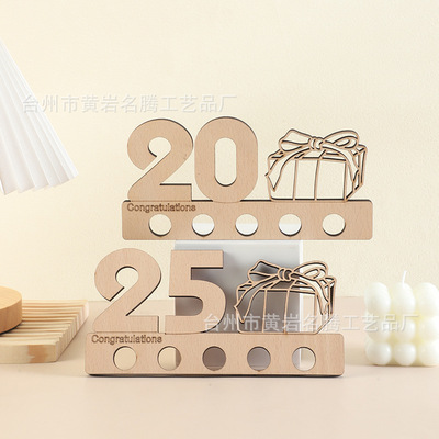 跨境木质工艺品18岁生日装饰摆件18th Birthday Money Gift Wood