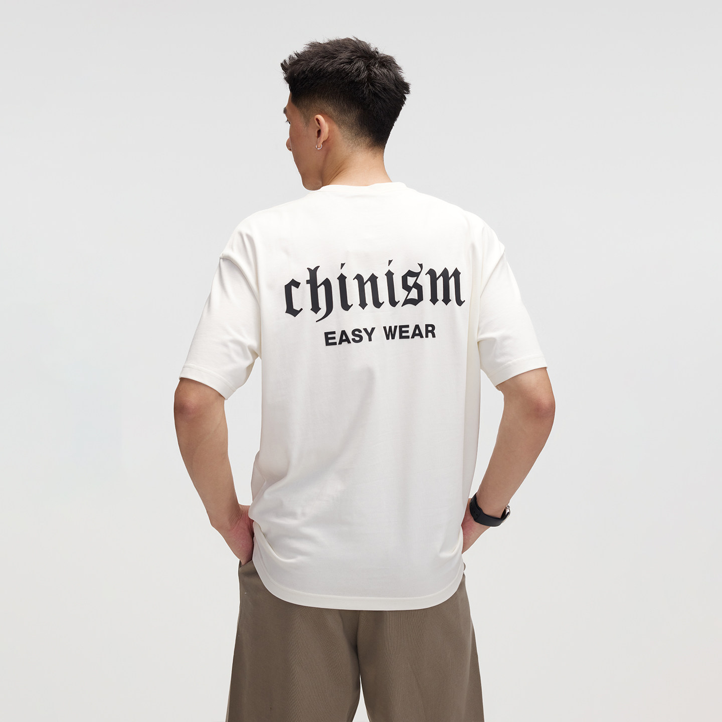 Chinism CAS字母印花短袖T恤男2026新款美式半袖情侣纯棉t恤衫
