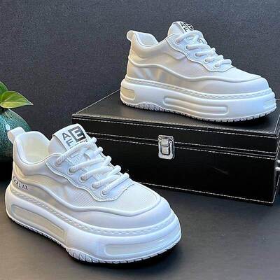 行走更舒适Minimalism Aquaman透气厚底小白鞋男网面内增高休闲