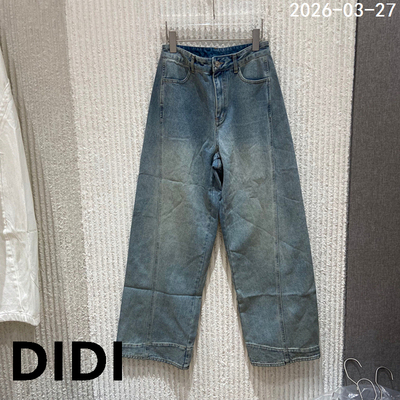 欧货复古休闲长裤阔腿牛仔裤