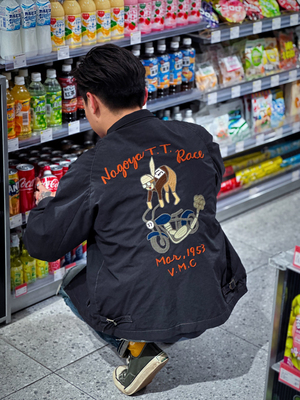 刺绣高密度防泼水机车立领夹克