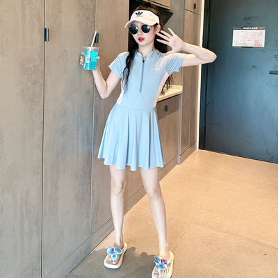 女童泳衣高颜值2026新款儿童连体裙式泳装女大童绝美公主风游泳衣