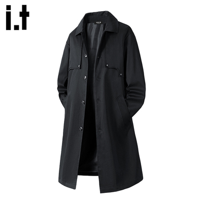 潮牌韩版中长款风衣外套