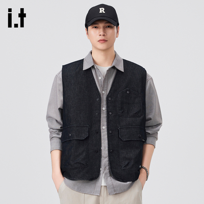 it5cm牛仔马甲男春季外套