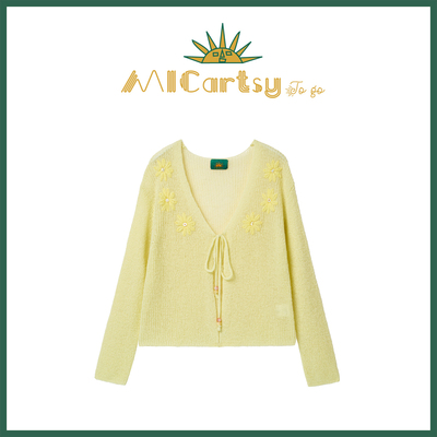 MICartsy早春手工钉珠针开衫