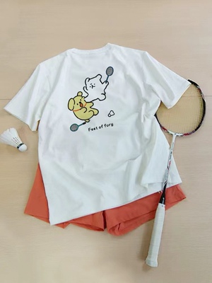 2025韩版羽毛球服短袖T恤男女文化衫球衣肌理棉感速干运动服WYJ