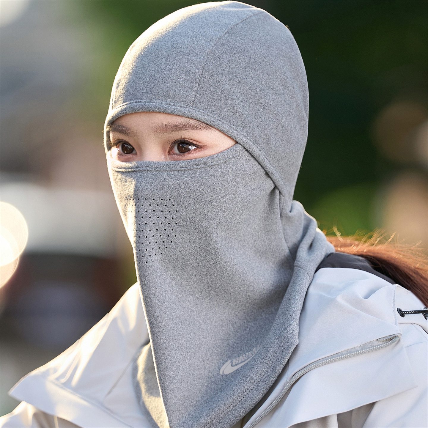 秋冬季骑行帽子女士户外滑雪面罩护脸帽护颈护耳骑车防寒保暖头套
