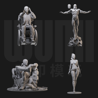 1/24 X教授 万磁王 X战警 18比例GK白模手办3D打印兵人模型 4605