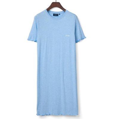 Lexington莫代尔/黏胶蓝色睡裙女士套头中长款连衣裙可外穿家居服