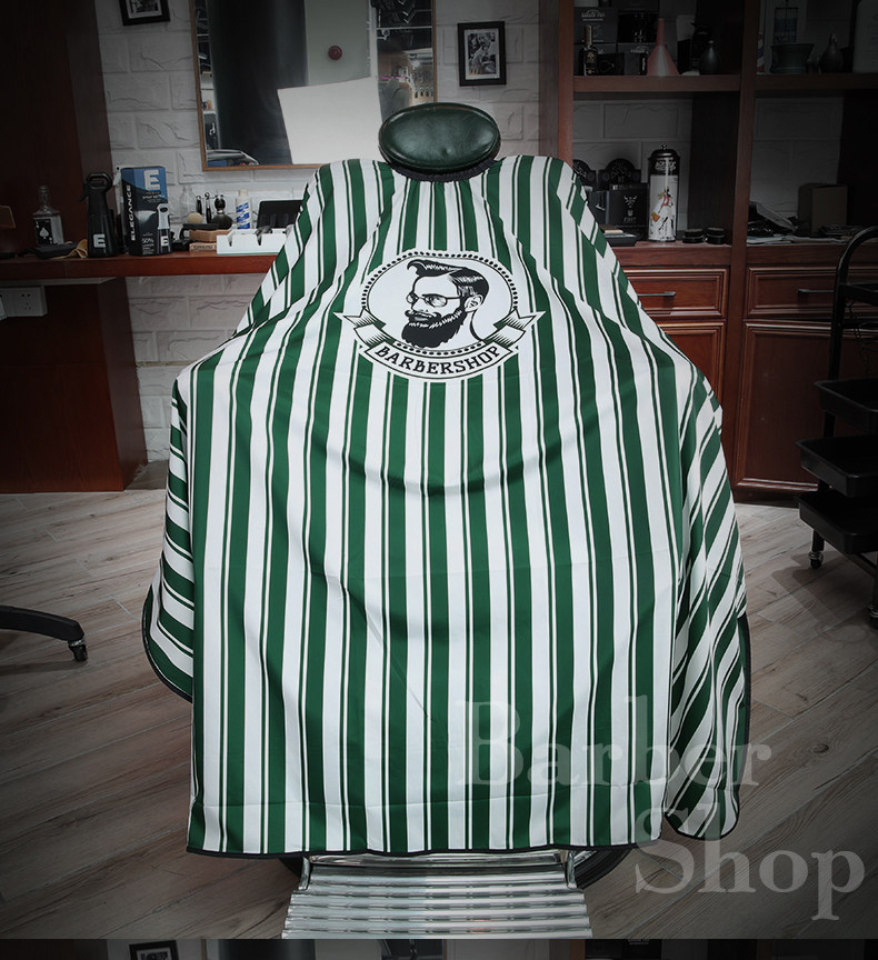 美式barbershop理发围布不沾发高档发廊专用剪发围布斗篷大人条纹