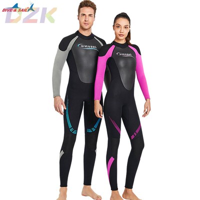 一件代发3MM潜水服男保暖长袖连体潜水衣女防寒冲浪浮潜冬泳衣h3