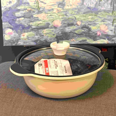 初日本24cm加厚双耳汤锅桌上锅燃气电磁炉专用煲汤锅火锅清汤炖锅