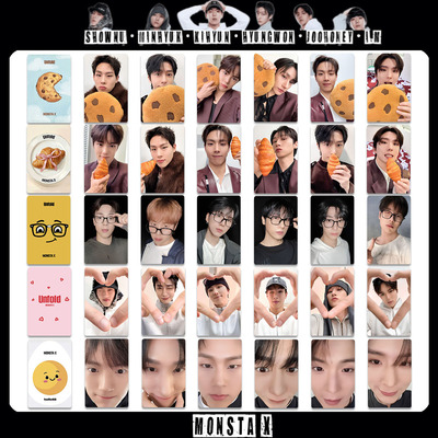 MONSTA X周边小卡UNFOLD芒叉自印小卡 target特典 hello82专辑卡