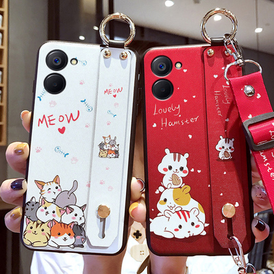 realmeV30手机壳卡通腕带外壳
