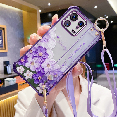 小米13手机壳油画花朵