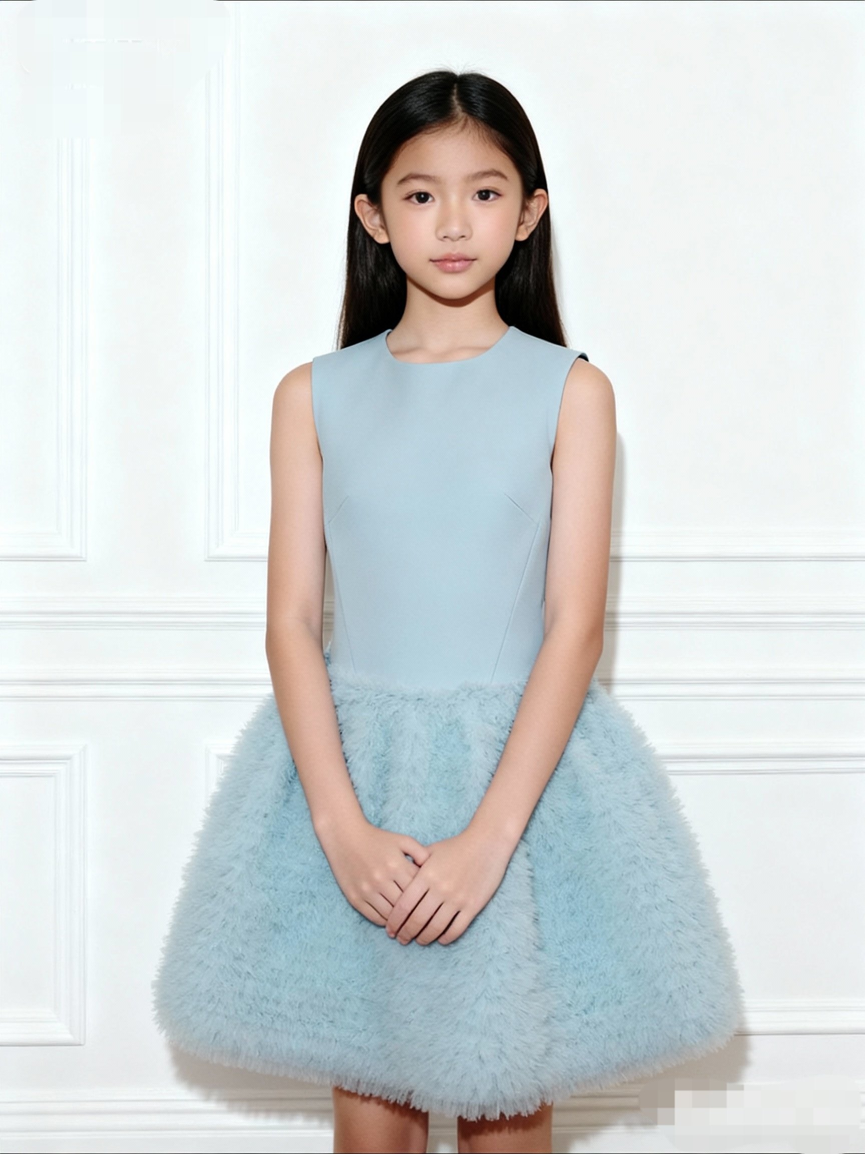 女童礼服2026新款潮连衣裙儿童公主裙生日宝宝礼服蓝色