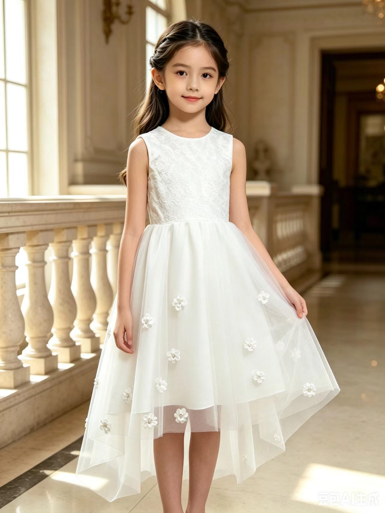 女童礼服2026新款儿童生日公主裙宝宝周岁花童礼服裙夏季走秀连衣