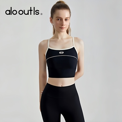 alo outls官方奥莱店防走光拼色运动内衣工字美背细肩带瑜伽内衣