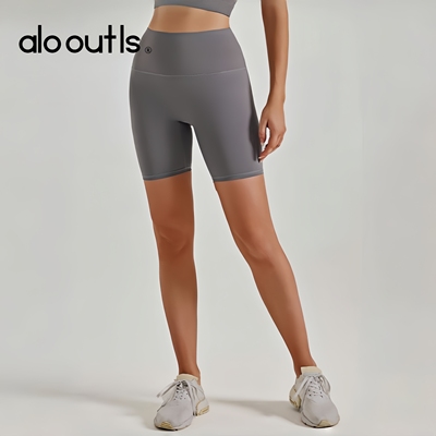 alo outls官方奥莱店裸感瑜伽短裤高腰紧身提臀蜜桃五分运动短裤