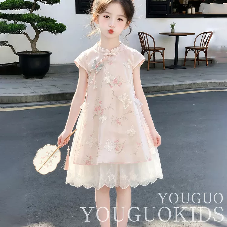 女童夏装旗袍连衣裙2026新款洋气儿童国风新中式汉服女孩公主裙子
